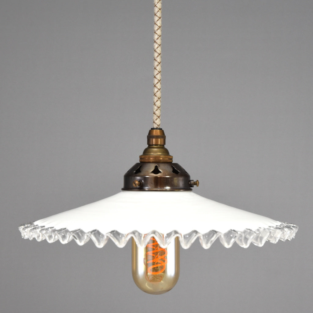 Classically French 1950s coolie pendant light shade with all fittings ...