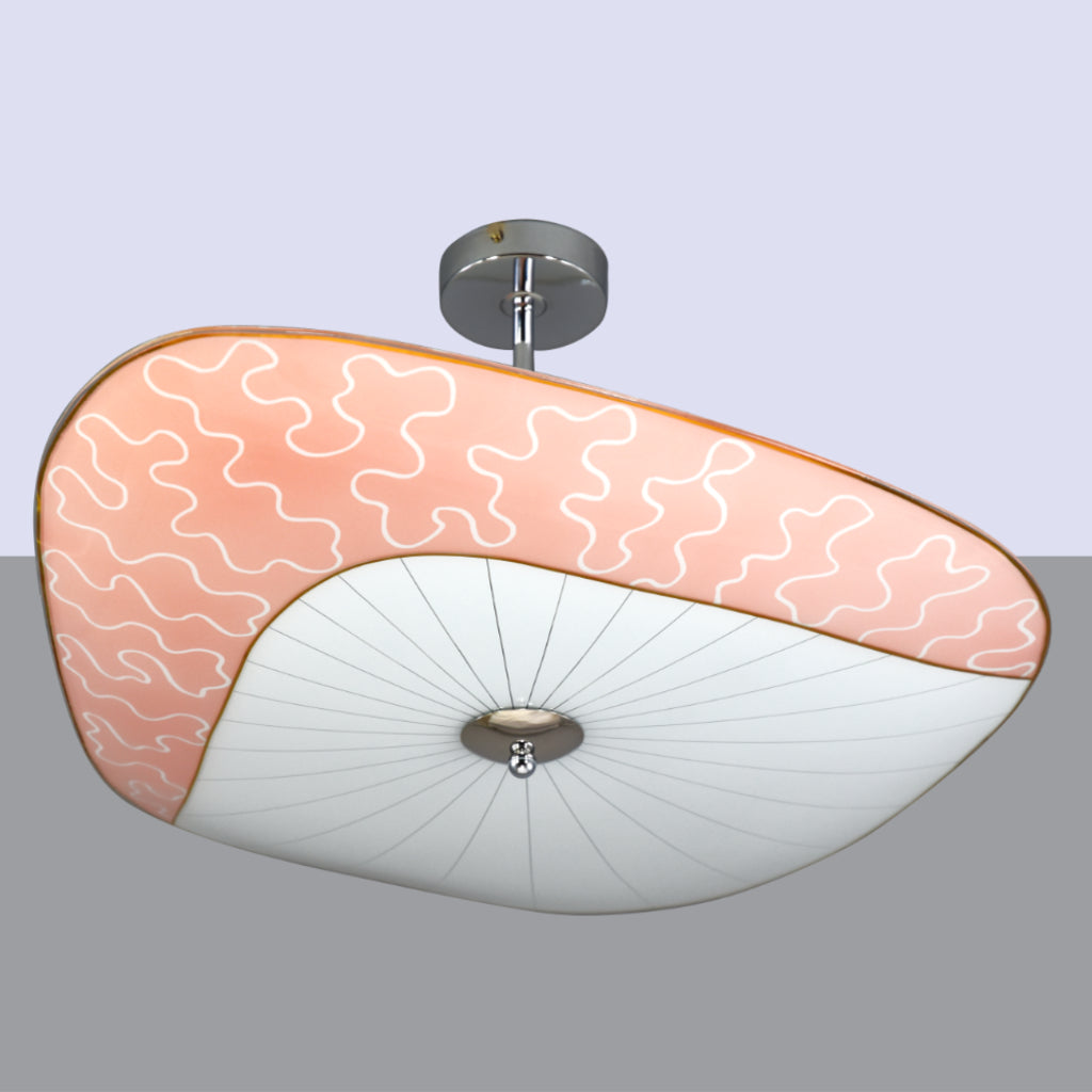 1950s-1960s Napako Mid-Century Modern extra large ceiling light with w ...
